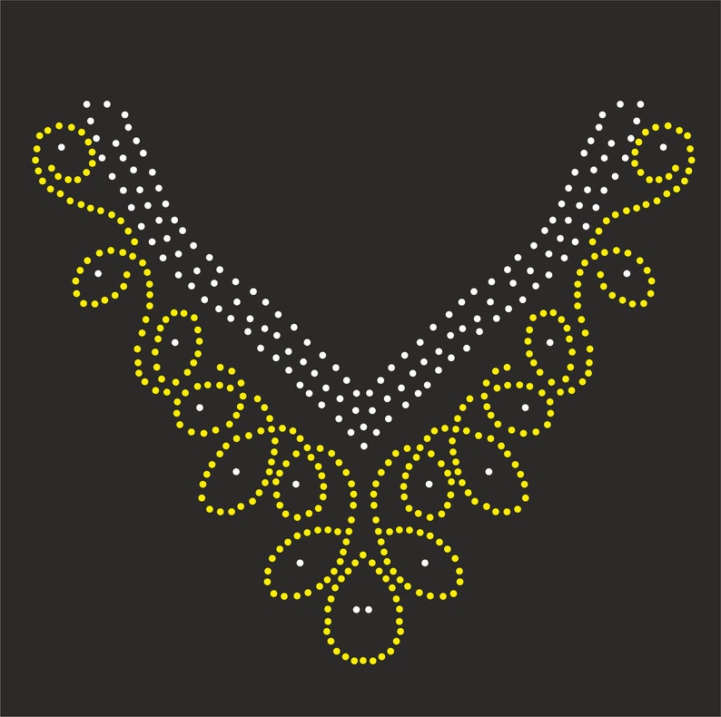 Rhinestone Template Neckline Collar, Jevelry Necklace Svg File for ...