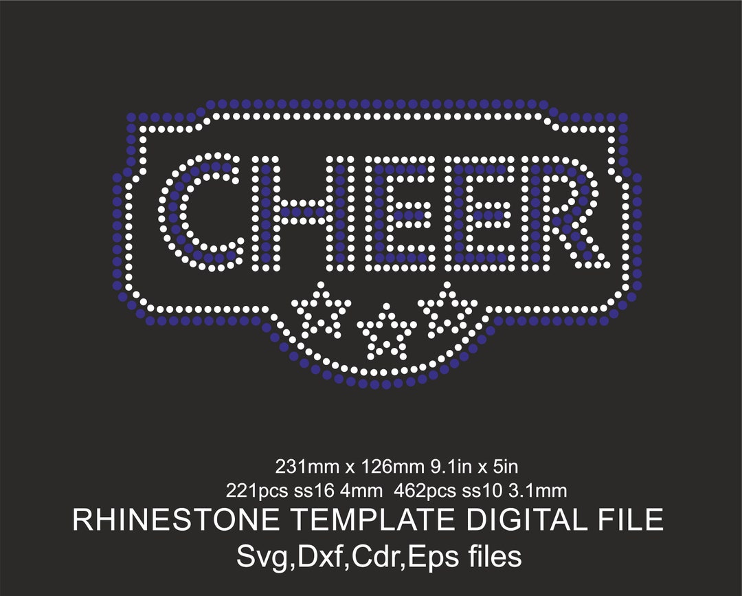 Cheer Rhinestone SVG Template | Digital Download for Cheer Shirts ...