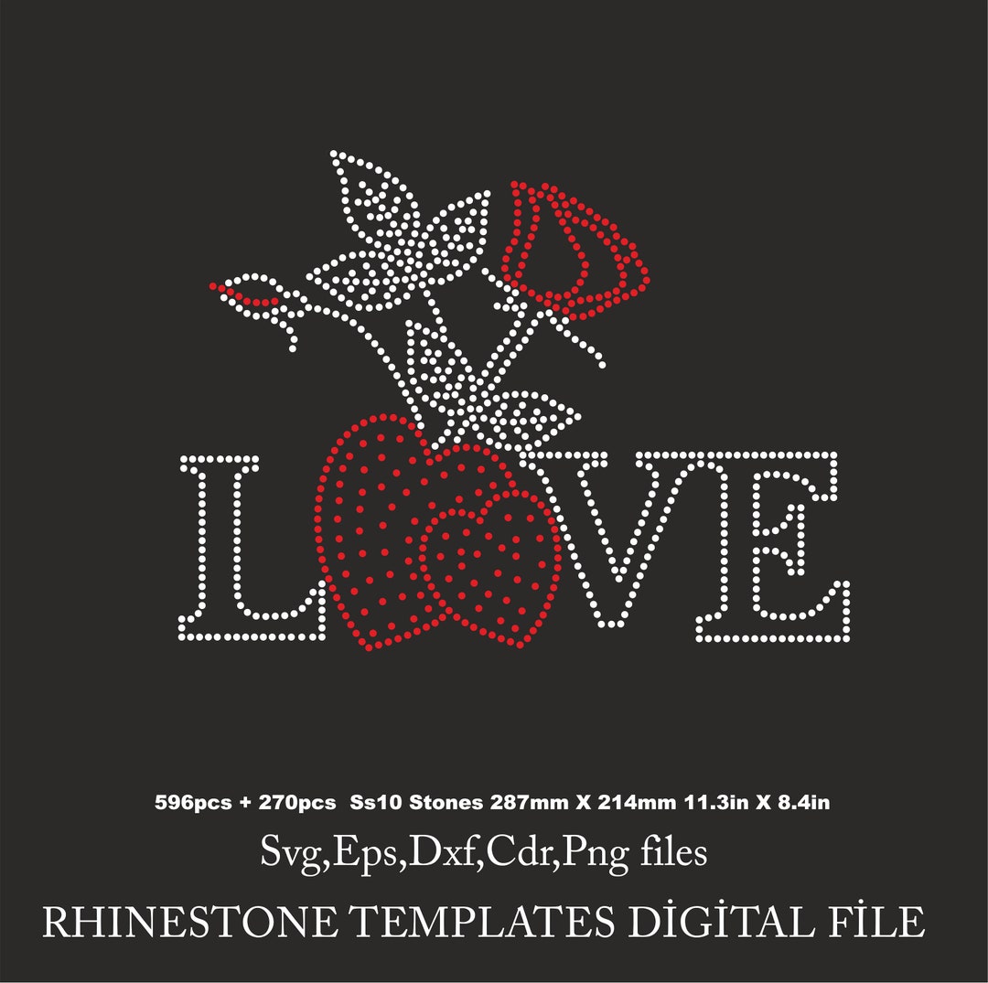 Love Hearts Rhinestone Template,love Rhinestone, Heart Rhinestone ...
