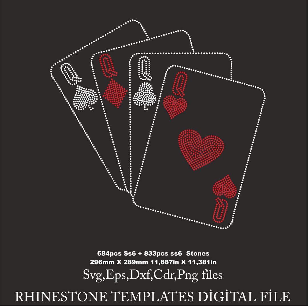 Playing Cards Rhinestone Templates, Game Card Svg Template, Ss6 for ...