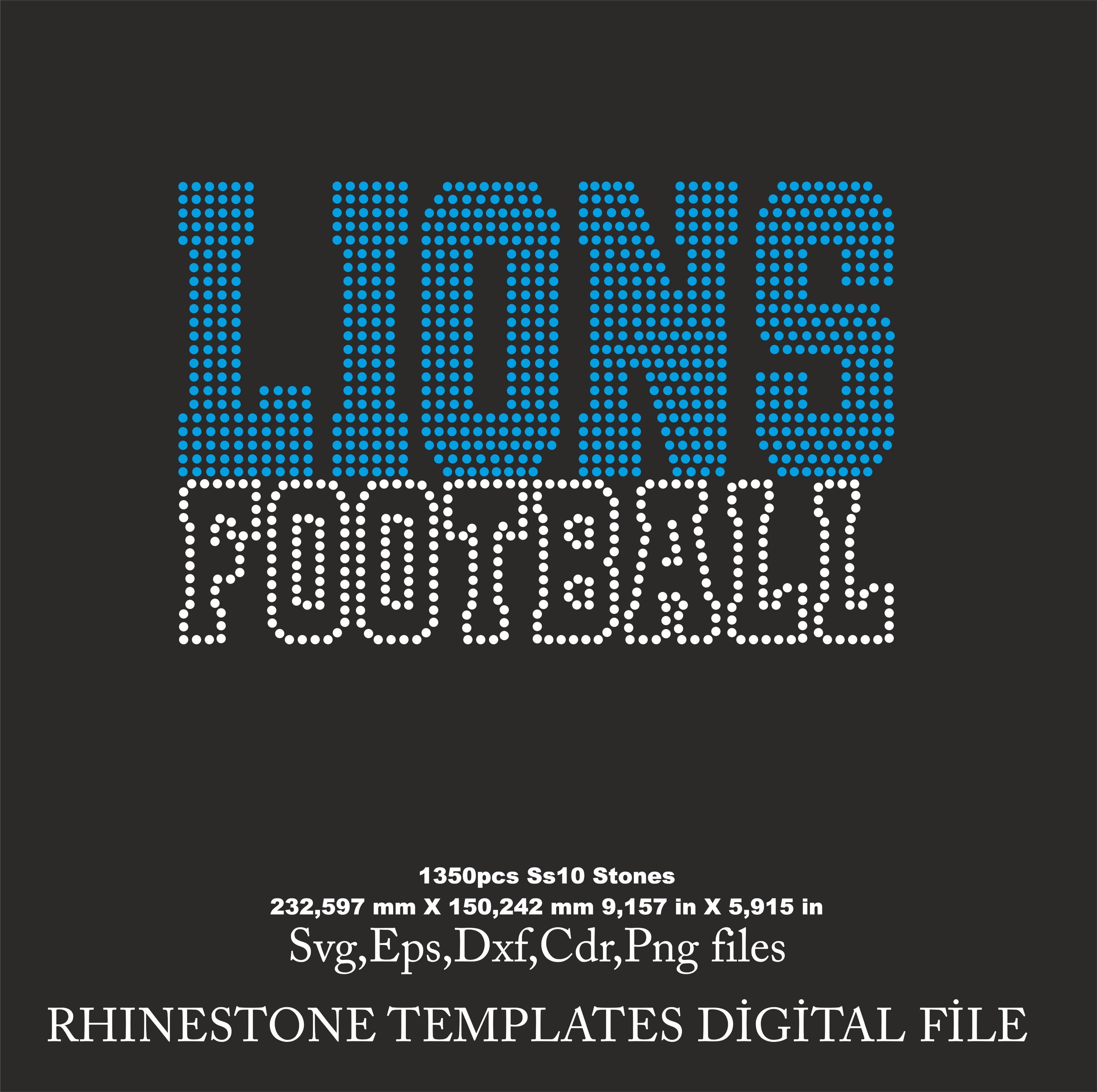 Lions Rhinestone,rhinestone Lions Football, Rhinestone Football ...