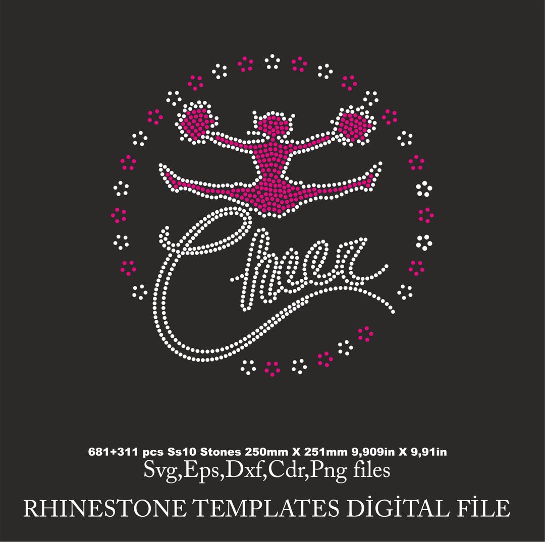 Cheer Rhinestone Template,cheer Svg, Cheer Girl Templates, Cheer Ss10 ...