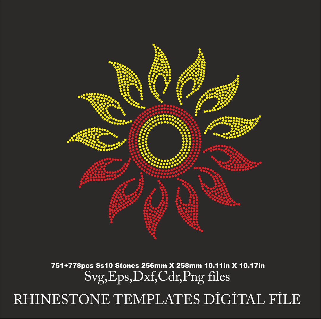 Rhinestone Template Sun, Cricut Sun, Sun Templates, Ss10 for Cricut ...