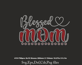 Blessed Rhinestone Template for Cutting SVG, Cut File,ss10 Rhinestone ...