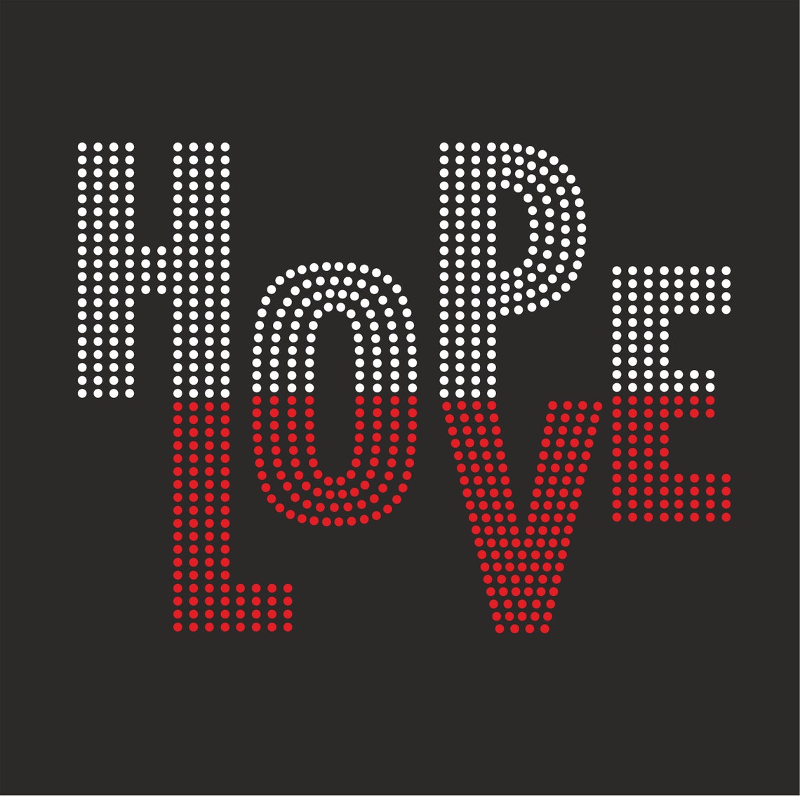 Hope Love Rhinestone Template,love Rhinestone, Heart Rhinestone Cricut ...