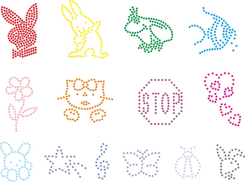 Rhinestone Template, Small,animal,rabbit,kitty,fish,butterfly,flower ...