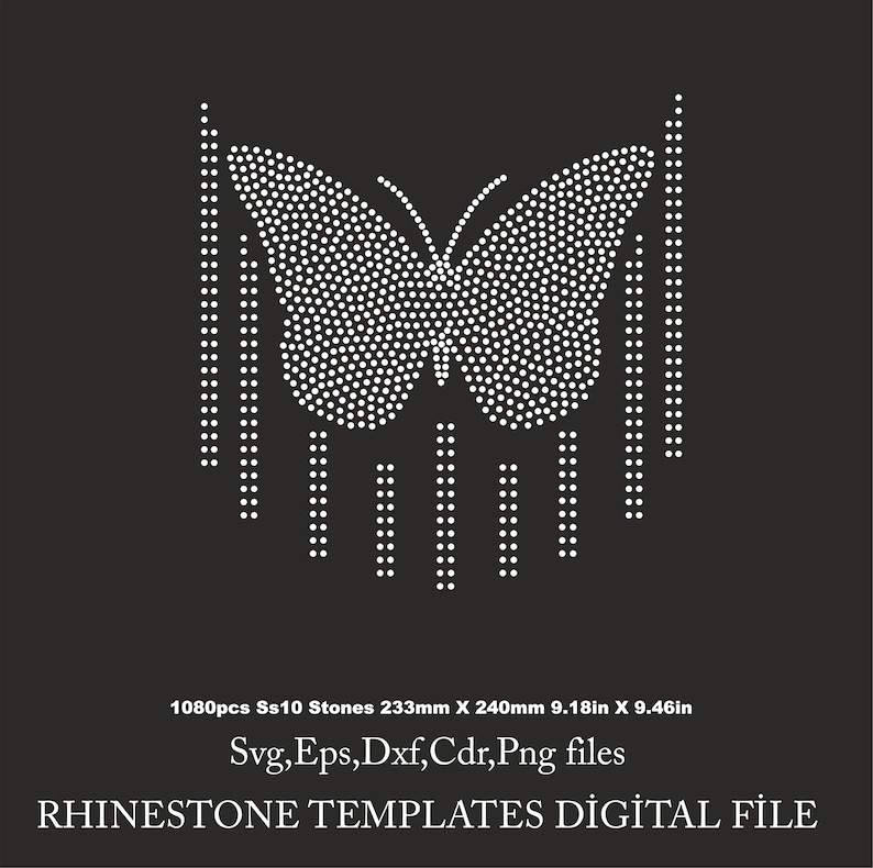 Butterfly Rhinestone Template Cutting SVG, Cut File,ss10,svg,cdr,dxf ...