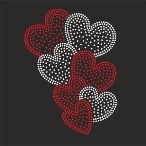 Hearts Rhinestone Template,love Rhinestone, Heart Rhinestone Cricut ...