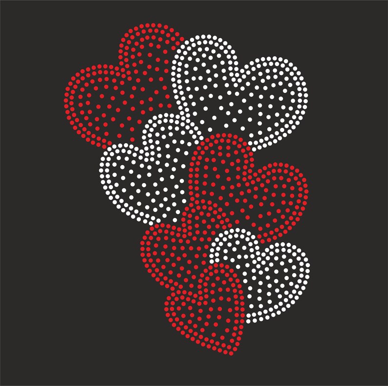 Hearts Rhinestone Template,love Rhinestone, Heart Rhinestone Cricut ...