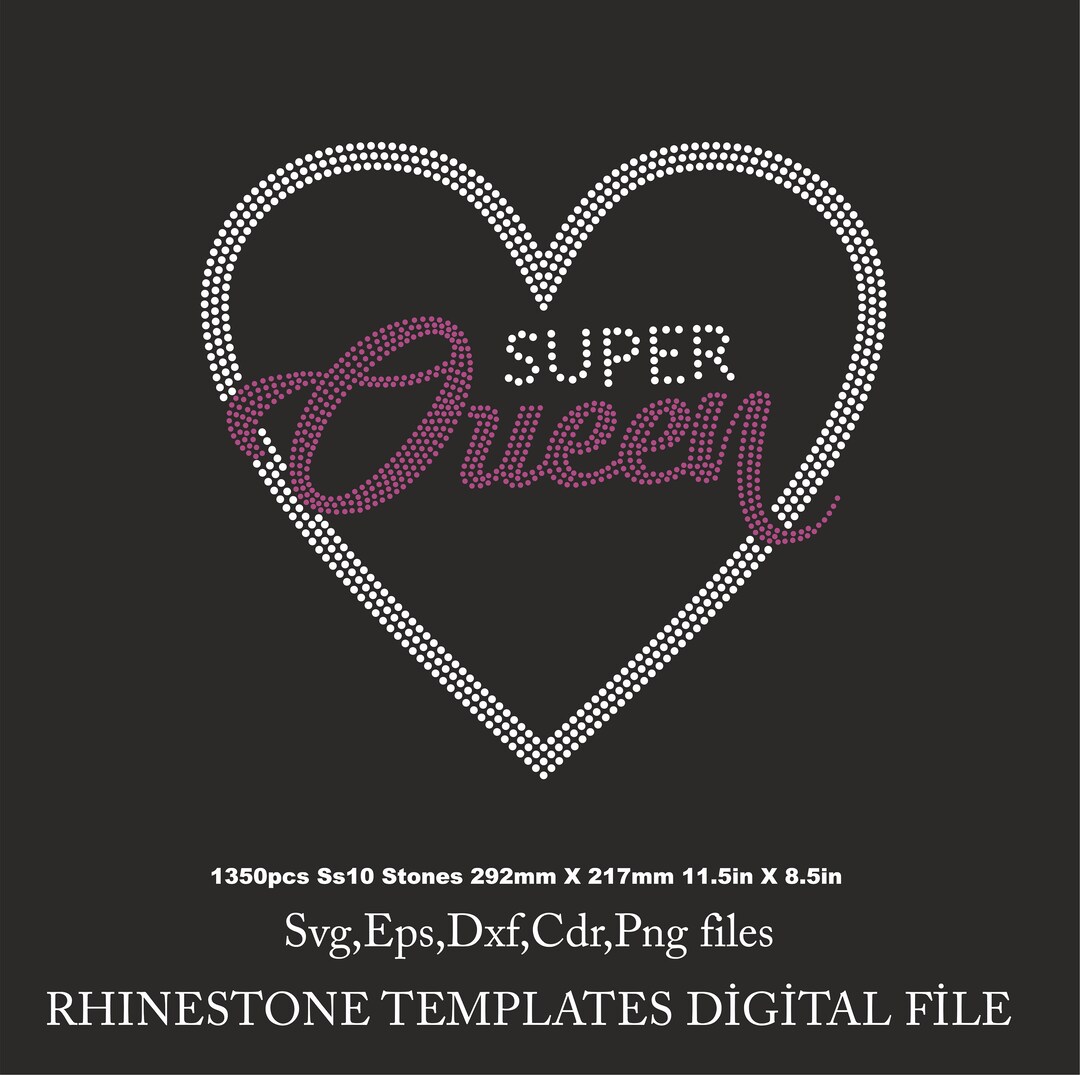 Queen Rhinestone Template,mom Tshirt for Cricut Template, Heart ...