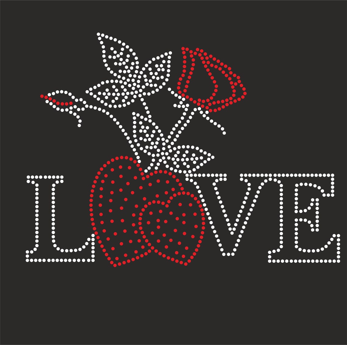 Love Hearts Rhinestone Template,love Rhinestone, Heart Rhinestone ...