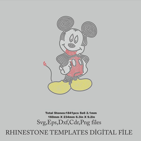 Rhinestone Mickey - Etsy