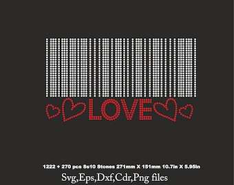 Hope Love Rhinestone Template,love Rhinestone, Heart Rhinestone Cricut ...