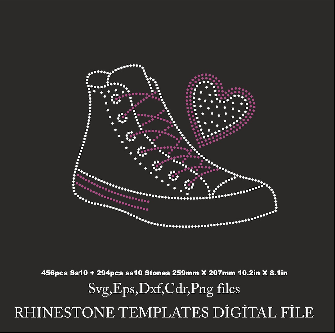 Shoes Rhinestone Template, Shoes Shirt Svg, Shoes Sneaker for Cricut ...