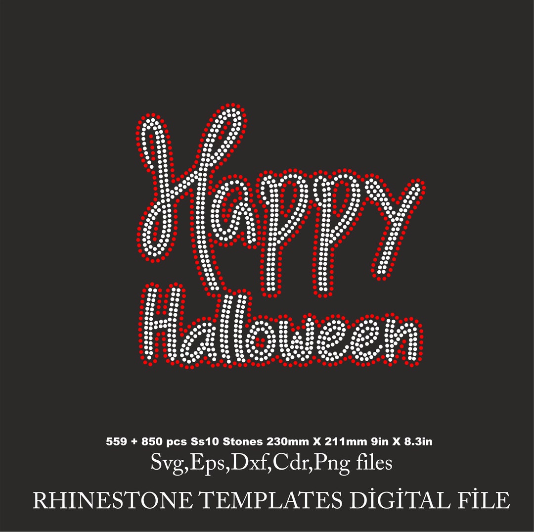 Halloween Rhinestone Template, Halloween Shirt Svg, Halloween ...