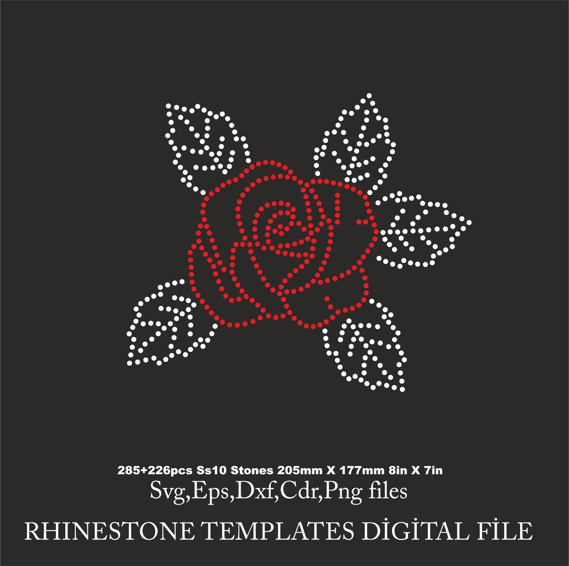 Rose Rhinestone Template, Cricut Flower, Love Shirt Svg, Ss10 for ...