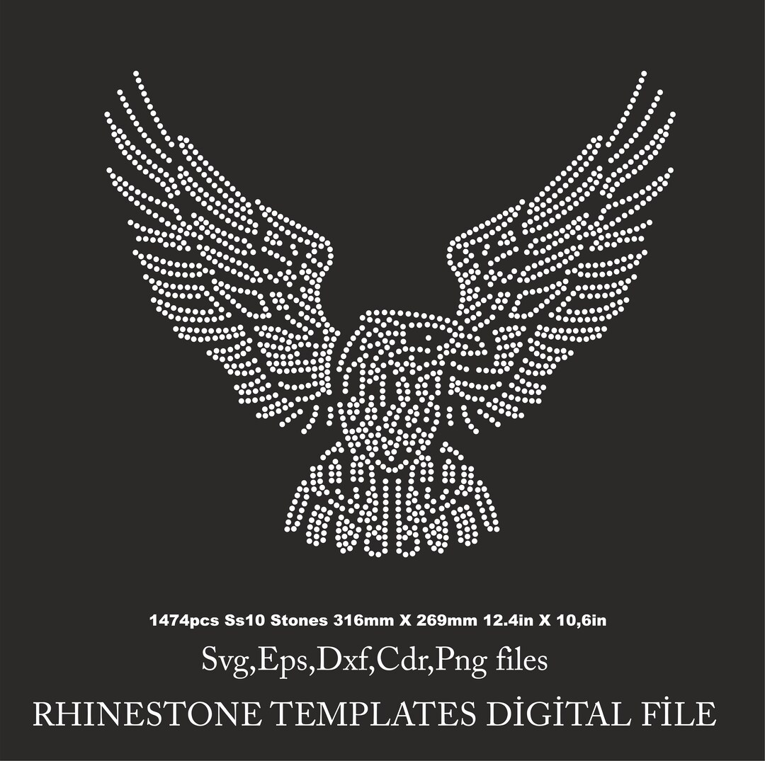 Rhinestone Template Eagle, Bird Shirt Svg, Angel File for Cricut ...