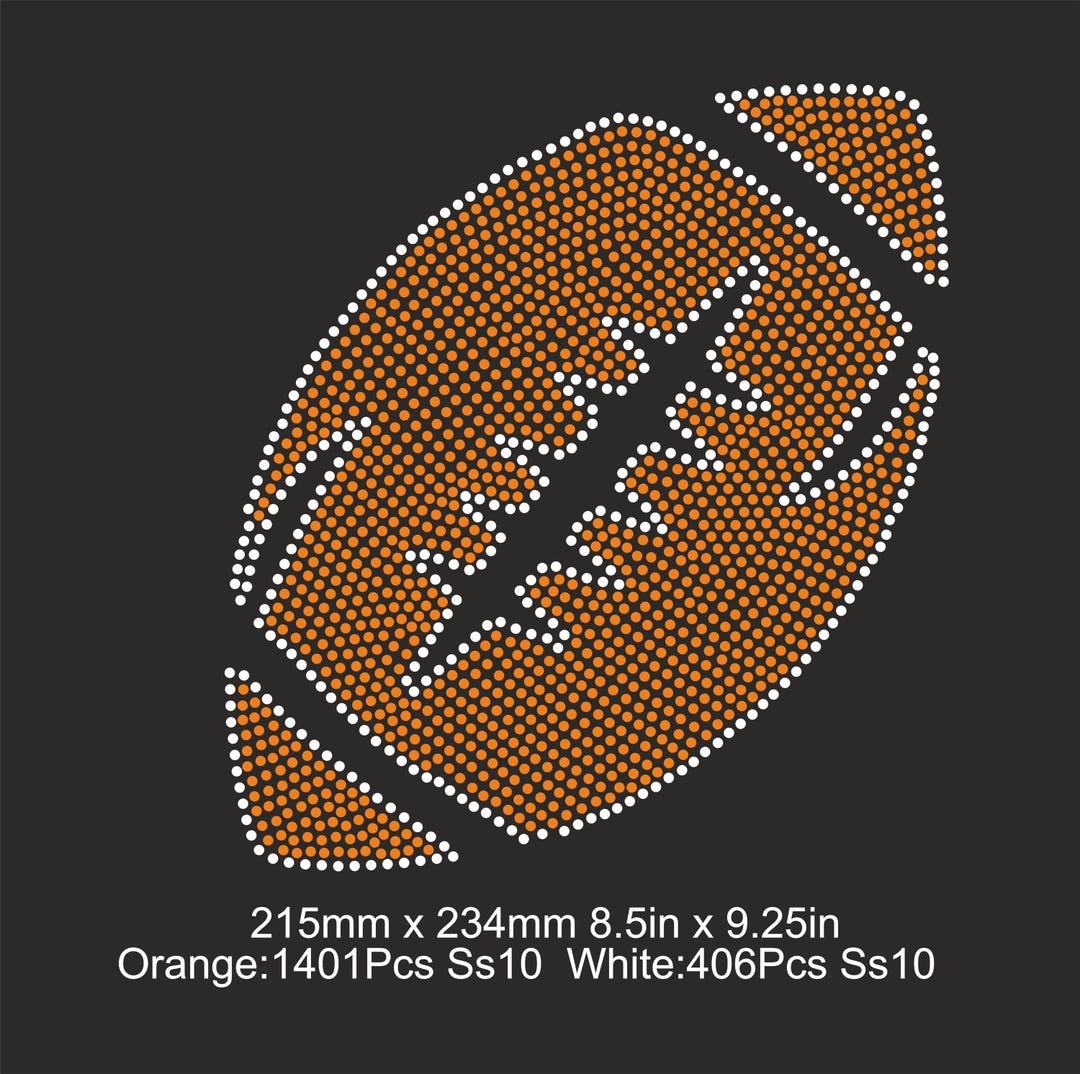 Football Ball Rhinestone Template, Rhinestone Football Svg, Rhinestone ...