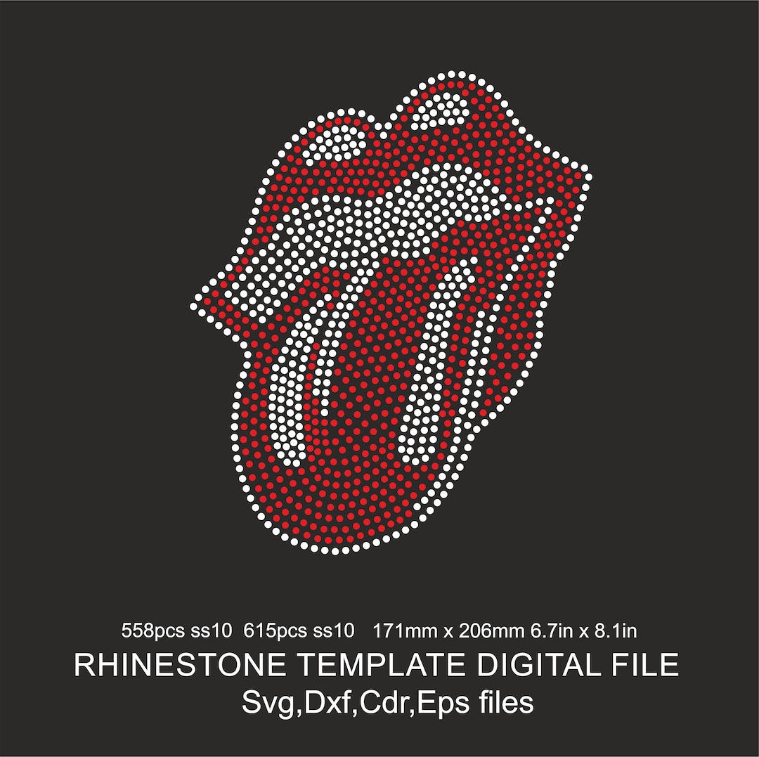 Rhinestone Template Lips Toungue Rhinestone Crystals Ss10 Cricut ...