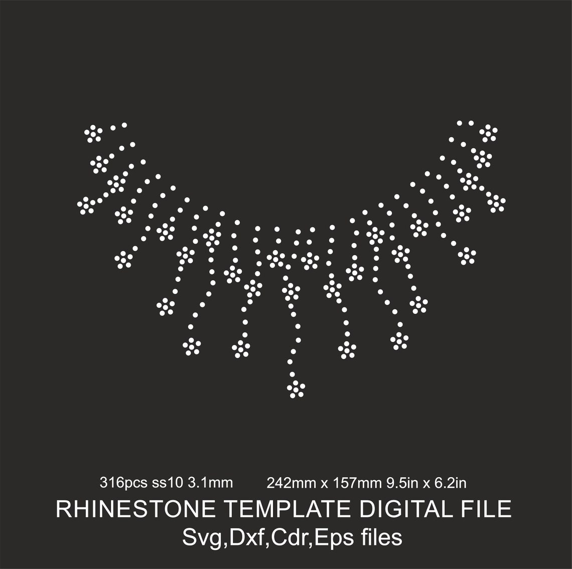 Rhinestone Template Neckline Collar Jevelry Necklace for Cricut ...