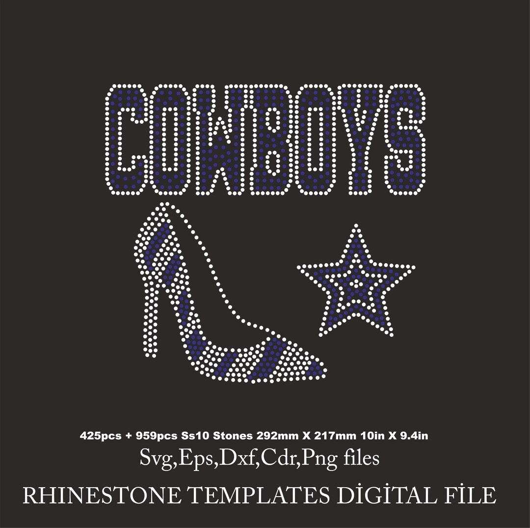 Cowboys Rhinestone, Football, Dallas Rhinestone ,high Heel Rhinestone ...