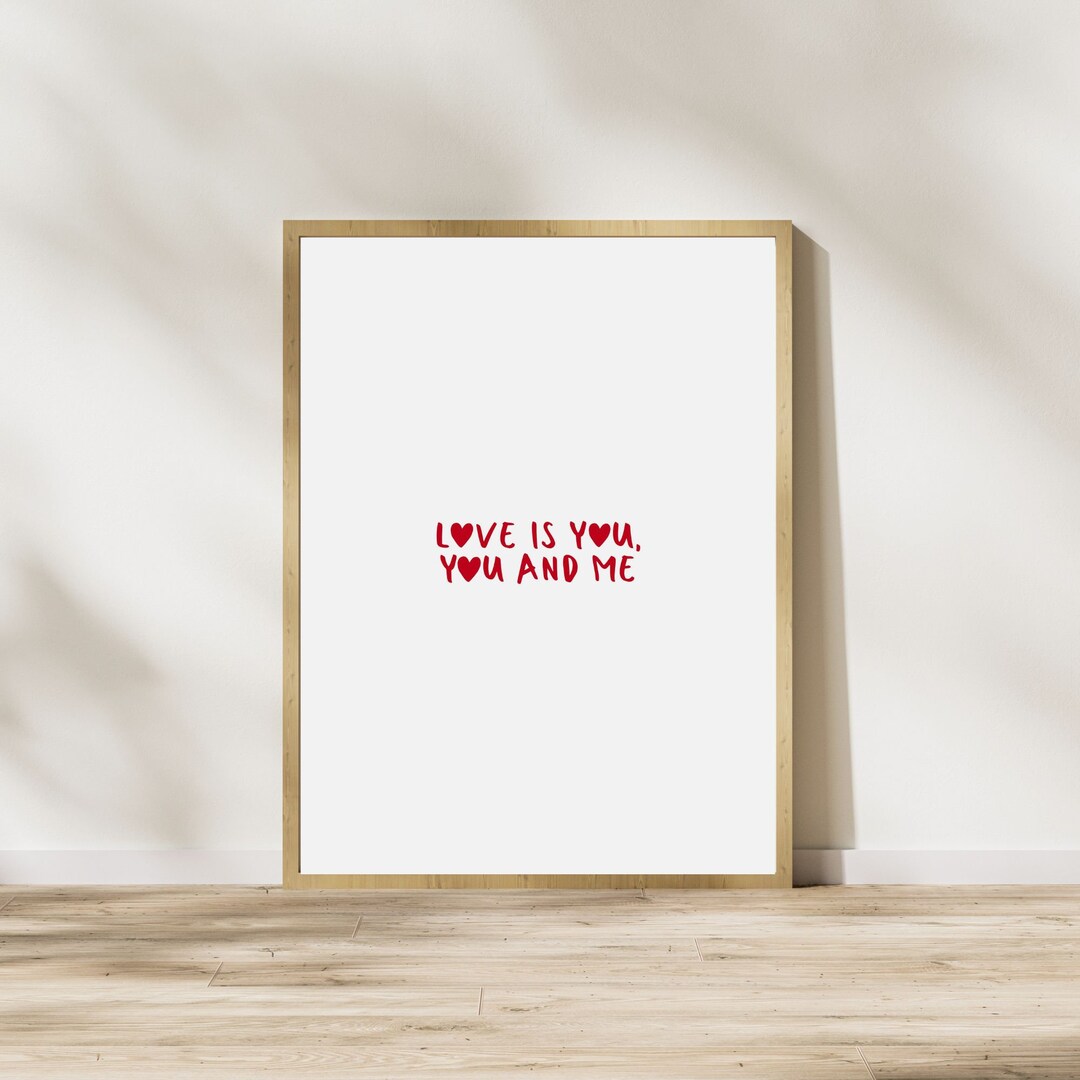 Love Poster Print, Valentine Printable Wall Art, Heart Quote Print ...