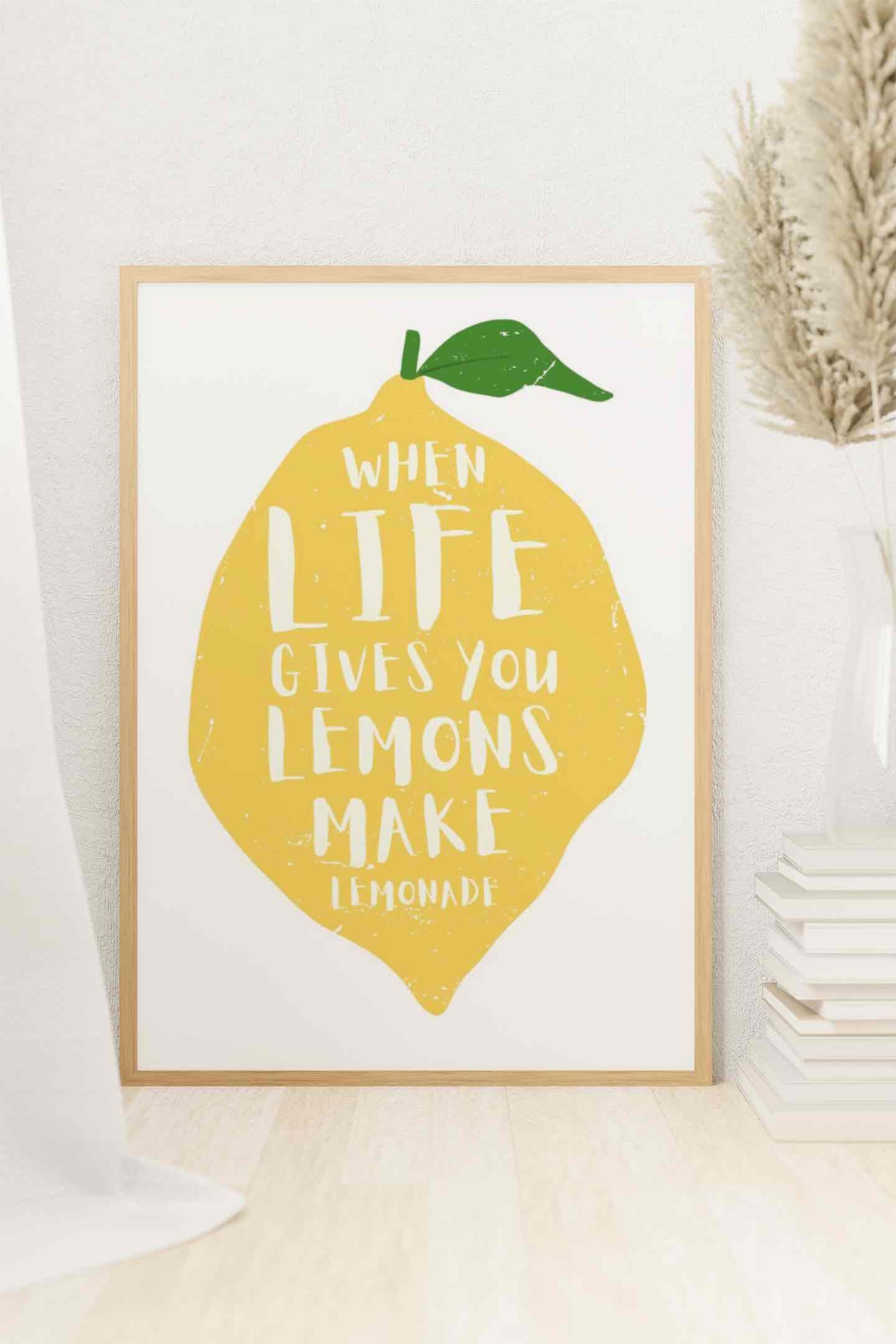 When Life Gives You Lemons, Citron Wall Print, Yellow Citron Deco ...