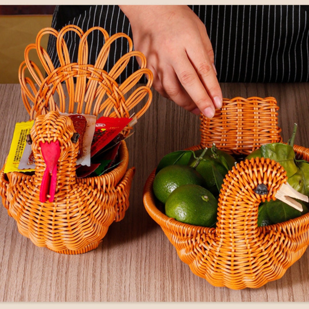 Hand Woven Fruit Basket-creative Storage Basket Fruit Bread - Etsy