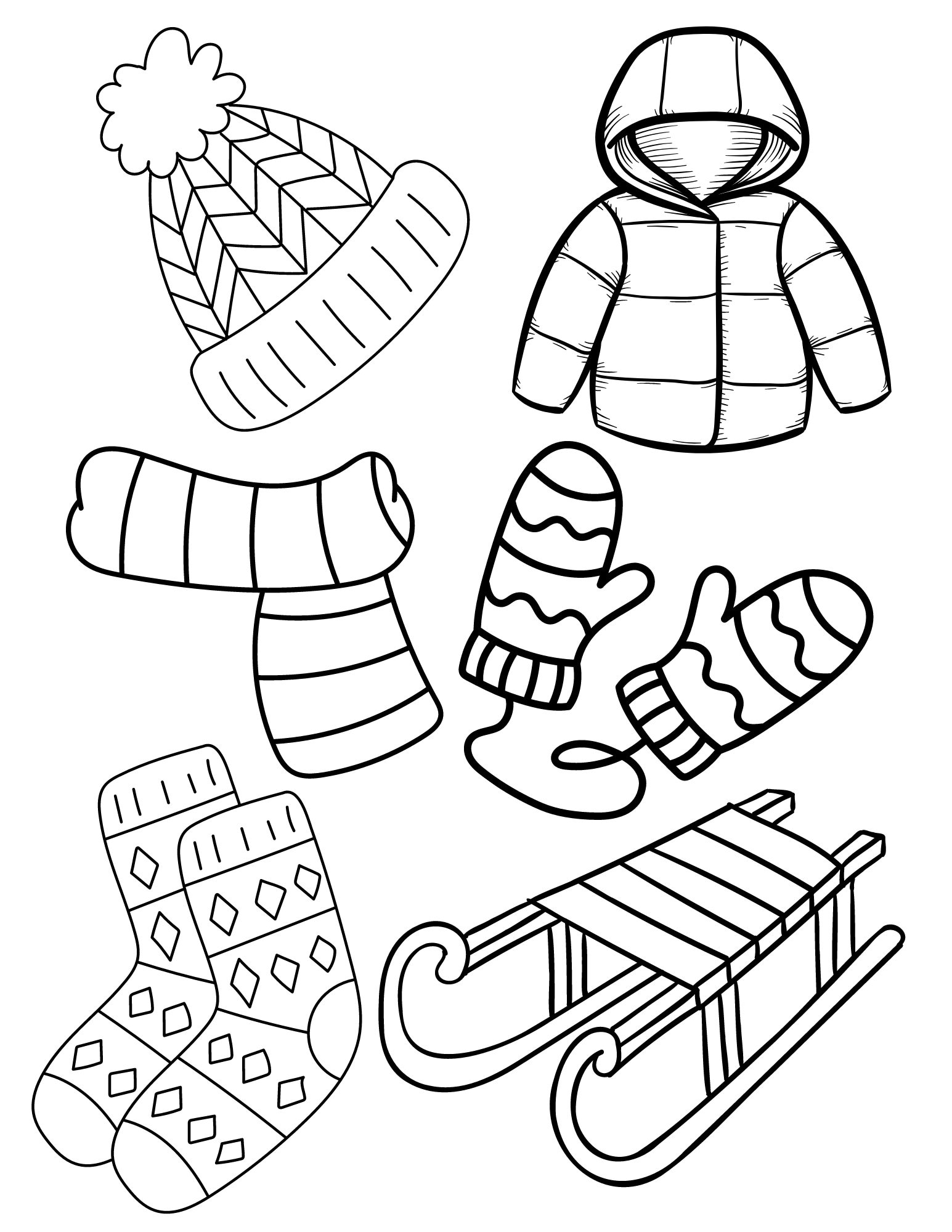 Kids Coloring Pages - Instant Download, Winter Fun Designs, Artistic ...