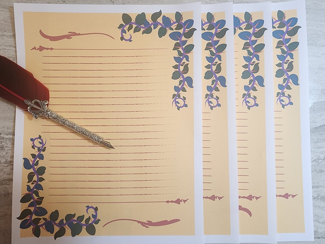 Vines Printable Stationery Pack letter Size - Etsy