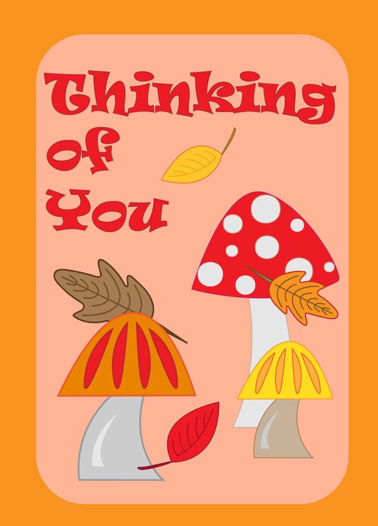 Retro Thinking of You Printable Greeting Card - Etsy