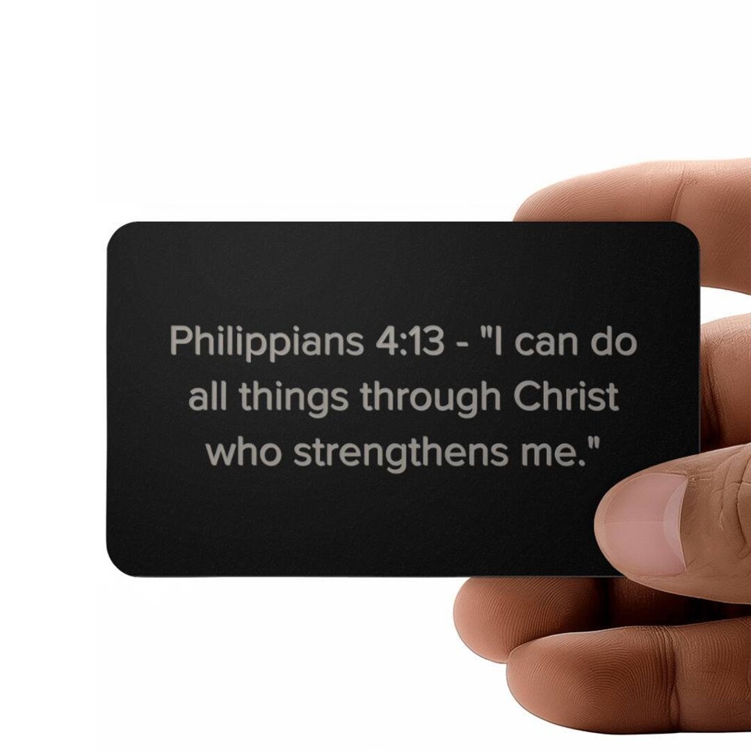 Bible Verse Philippians 4:13 Christian Gifts Engraved Metal Wallet Card ...