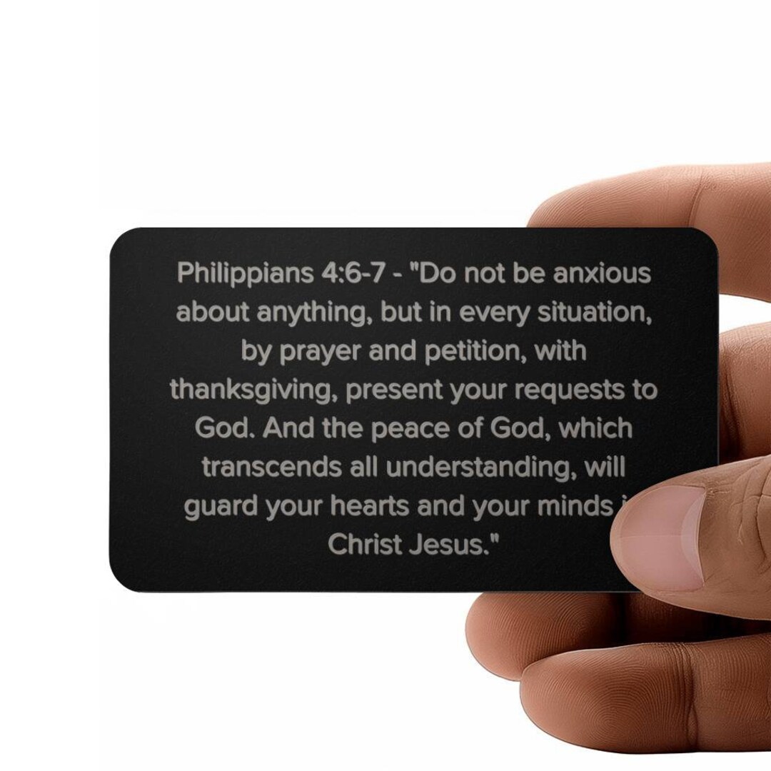 Personalized Bible Verse Wallet Card, Philippians 4:6-7 Engraved Metal ...