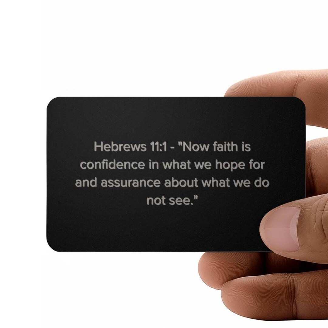 Bible Verse Hebrews 11:1 Christian Gifts Engraved Metal Wallet Card ...