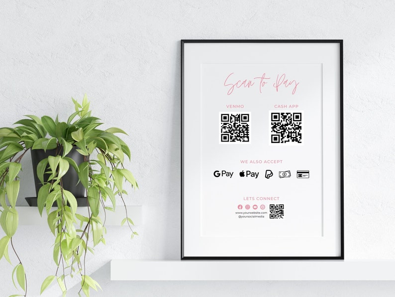 Price List Template, Scan to Pay, QR Code Sign, Beauty Salon Pricing ...