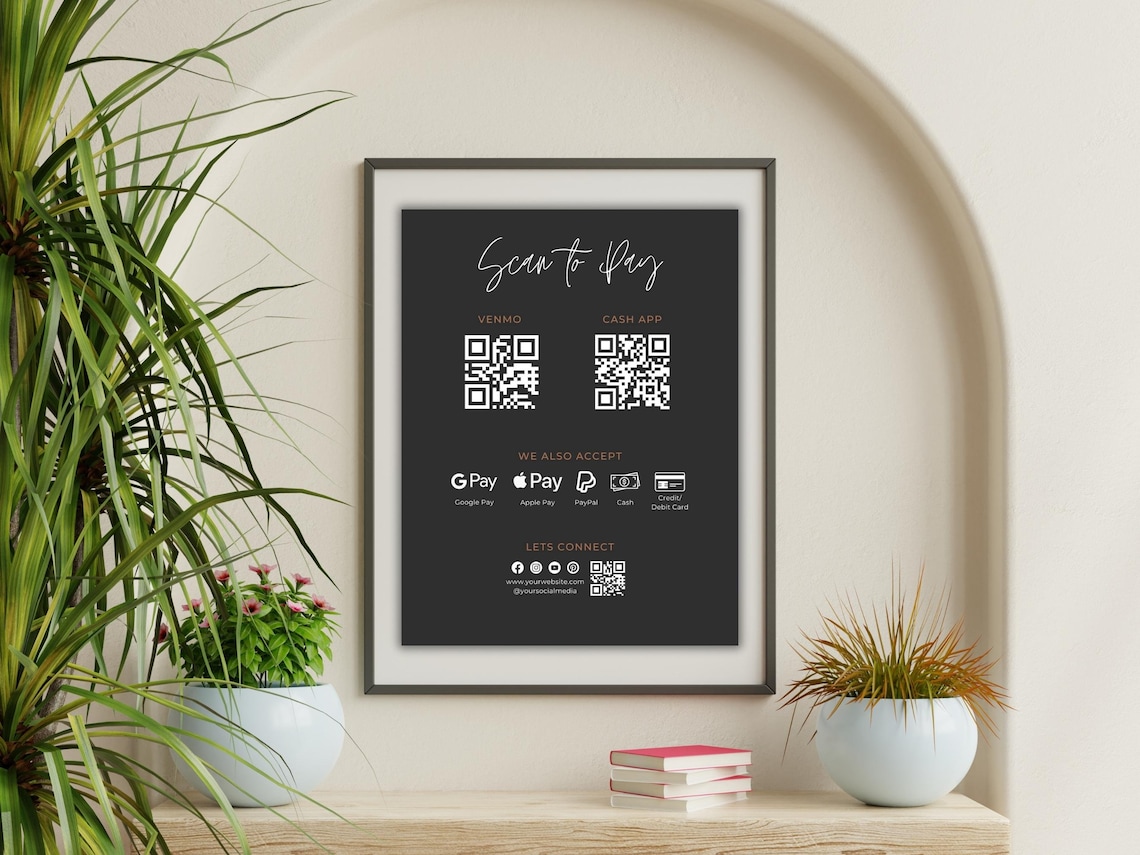 Price List Template, QR Code Sign, Scan to Pay, Payment Sign, Beauty ...