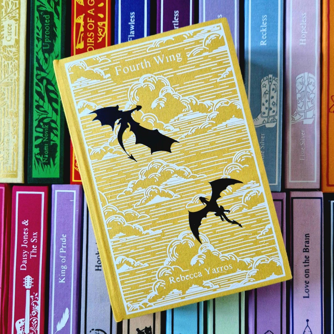 Fourth Wing by Rebecca Yarros Handmade Classic Clothbound Hardback ...