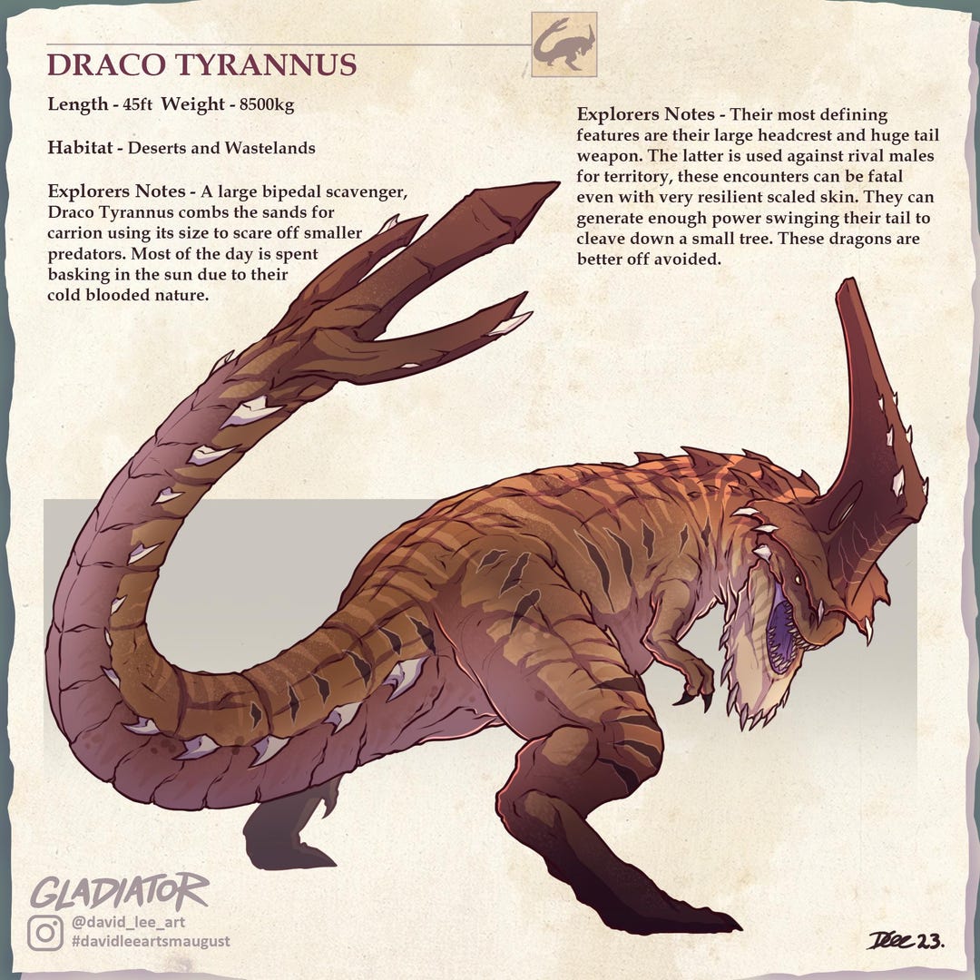 Draco Tyrannus Sand Dragon Trex Chimera Creature Codex Draconic ...