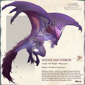 The Woodland Terror Bat Wyvern Chimera Creature Codex Draconic Journals ...