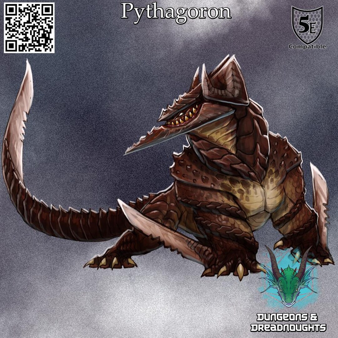 Pythagoron, the Murder Drake Gloom & Glory Dnd 5e Stats Included - Etsy