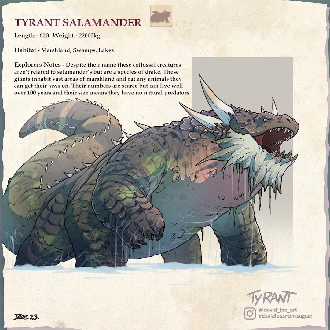The Tyrant Salamander Gloom & Glory Dragon Drake Lizard Chimera Creature Codex Draconic Journals ...
