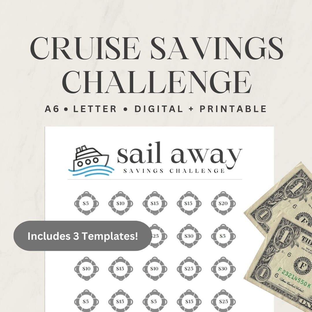 Cruise Savings Challenge A6 + Letter, Budget Challenge, Nautical Cash ...