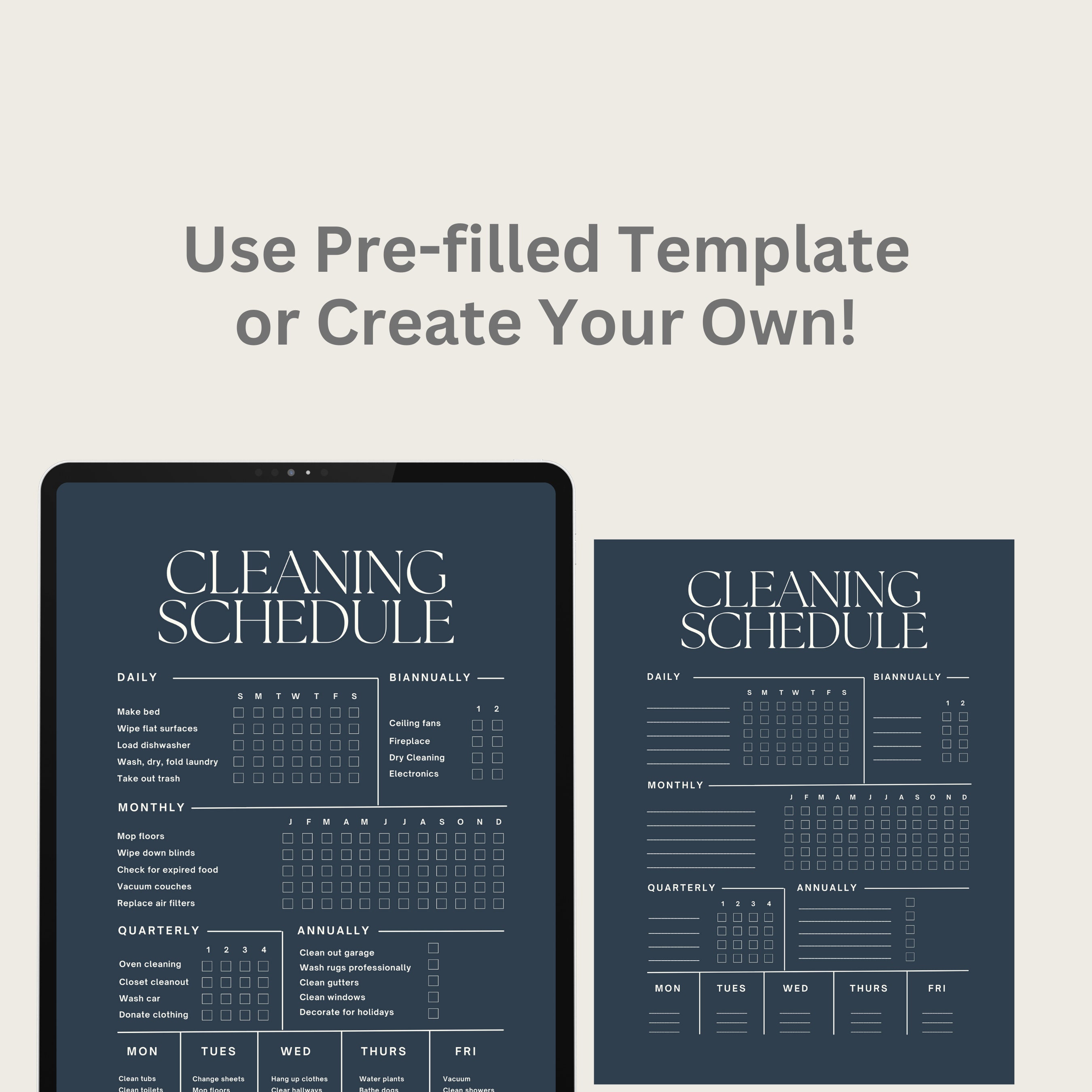 Cleaning Schedule - 6 Colors - Instant Download - Cleaning Checklist ...