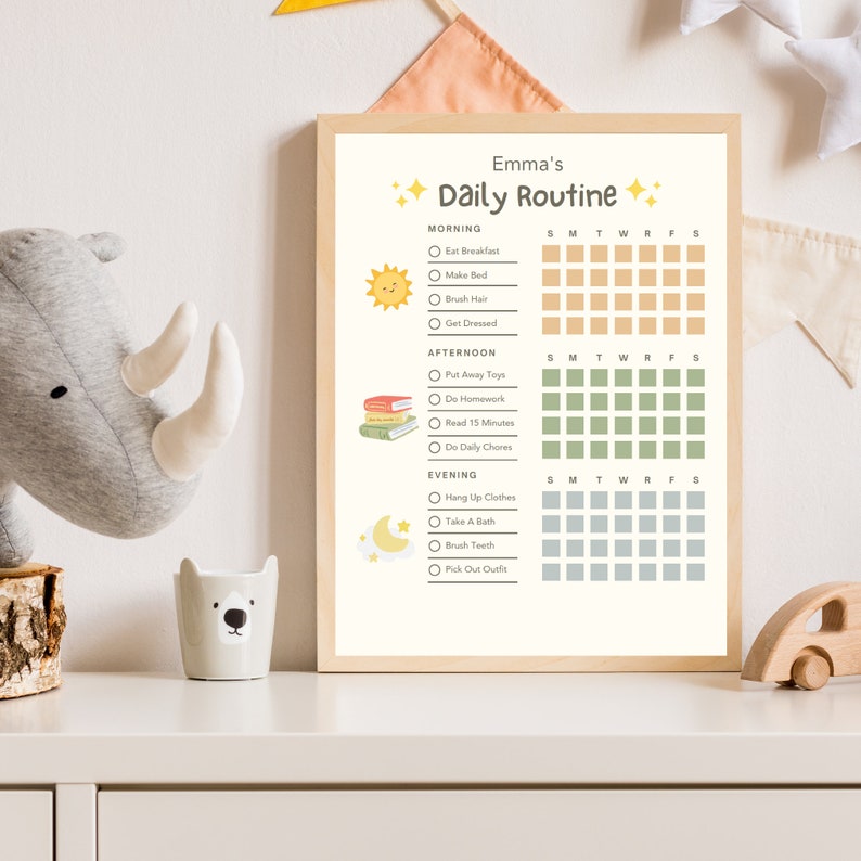 Kids Daily Routine - Instant Download, Printable Kids Chart, Kids ...