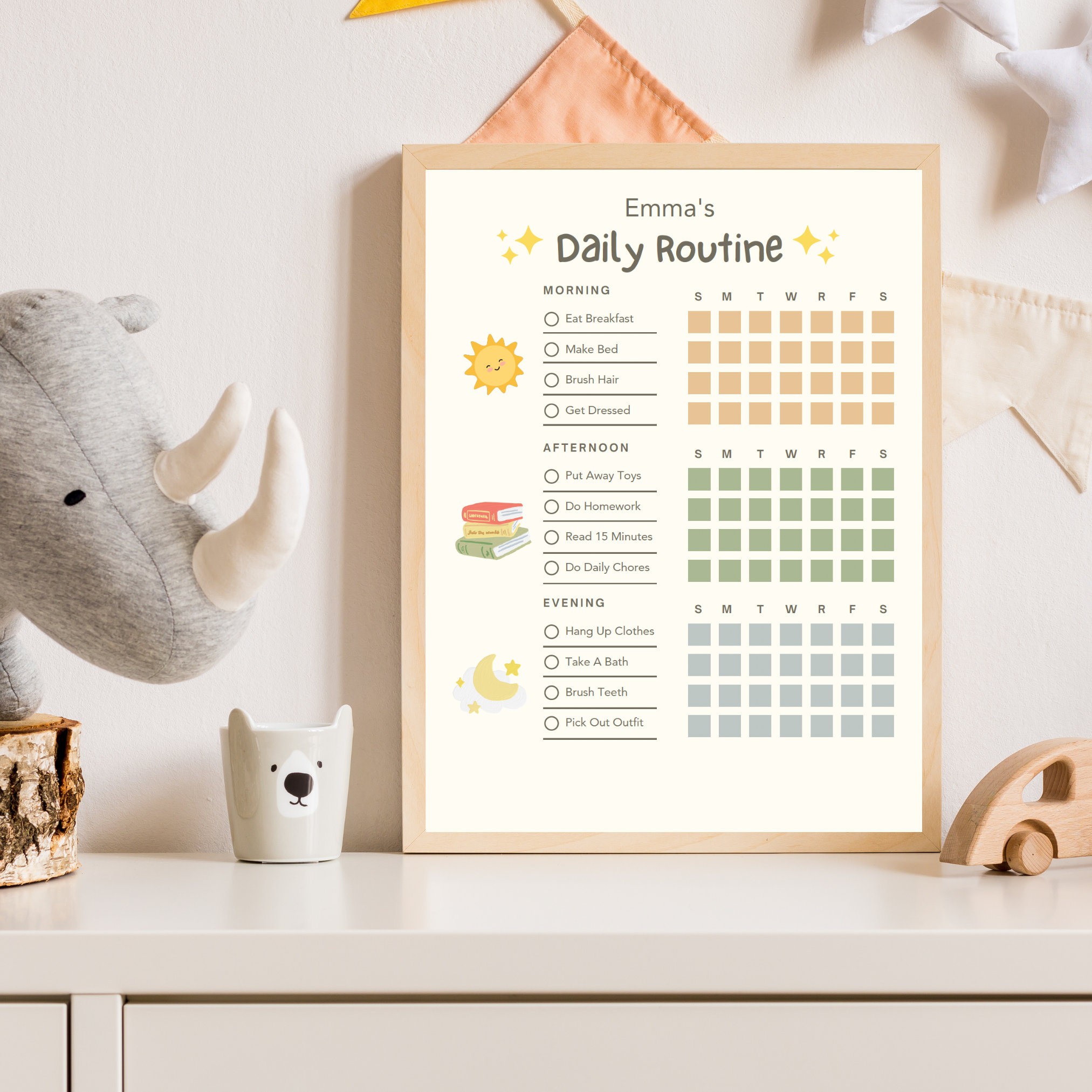 Kids Daily Routine - Instant Download, Printable Kids Chart, Kids ...