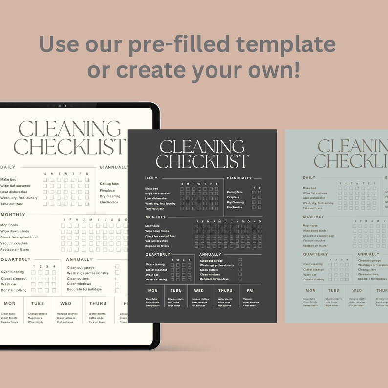 ULTIMATE Cleaning Checklist - 6 Colors - Canva Editable - Cleaning ...