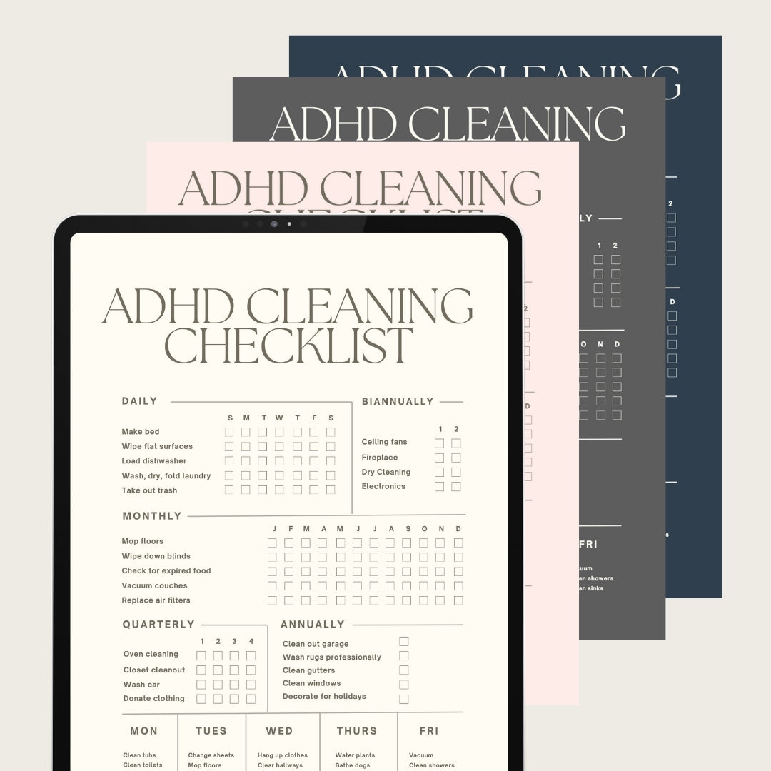 ADHD Cleaning Checklist Printable - 6 Colors - Cleaning Planner - 2023 ...