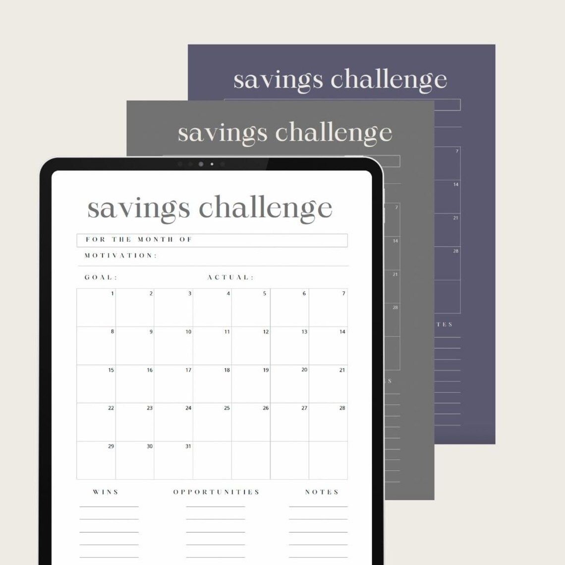 Ultimate 30 DAY Savings Challenge Tracker 6 Colors Savings Challenge 2023 Monthly Savings ...