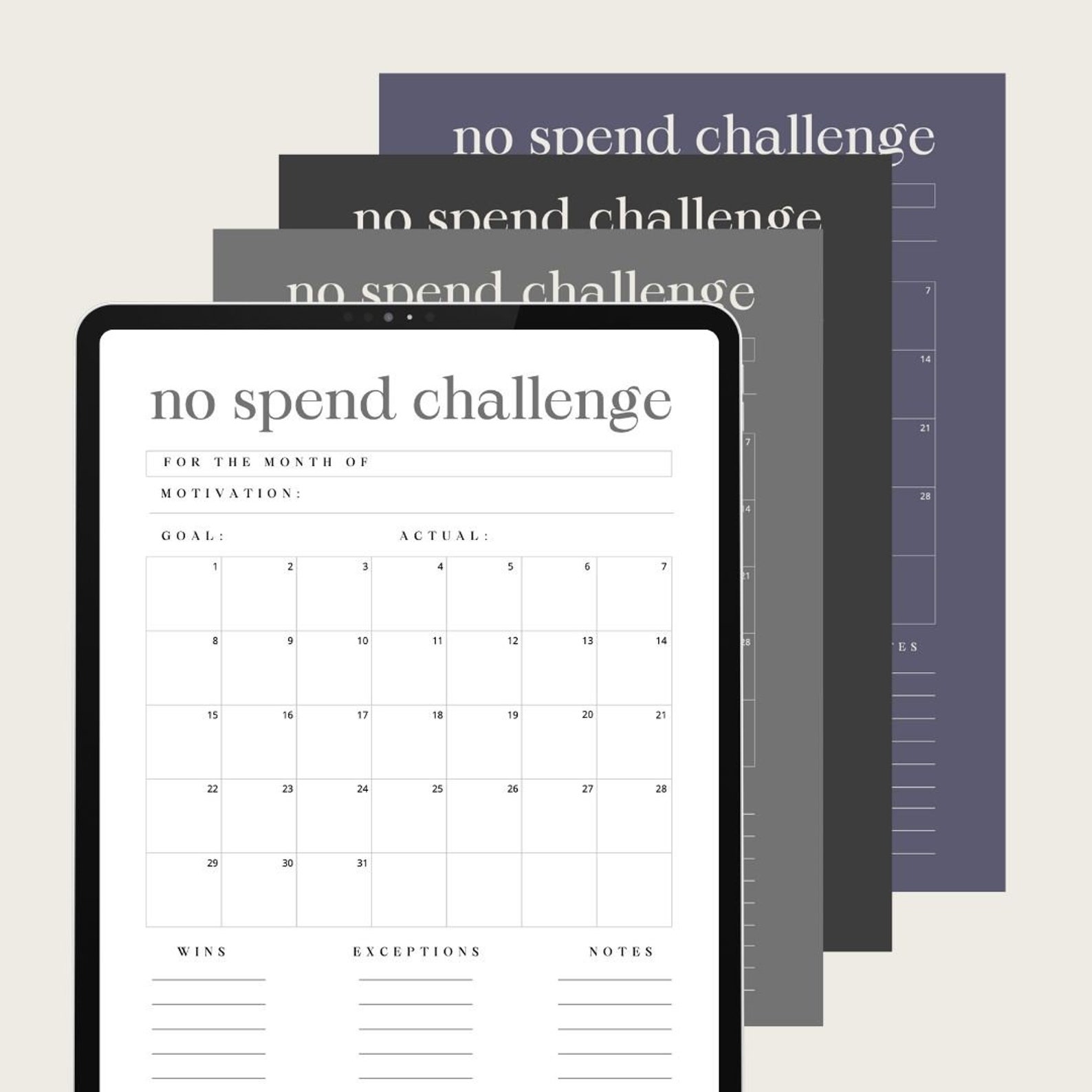 ULTIMATE No Spend Month Tracker 6 Colors Savings Challenge 2023 Zero ...
