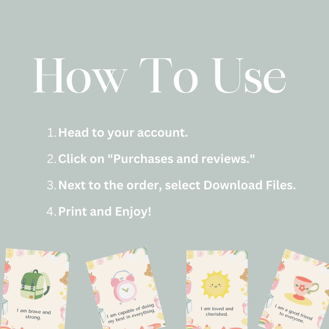 Printable Kids Affirmations, Kids Affirmation Cards, Positive ...